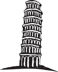 Leaning tower of pisa in italy Royalty Free Vector Image