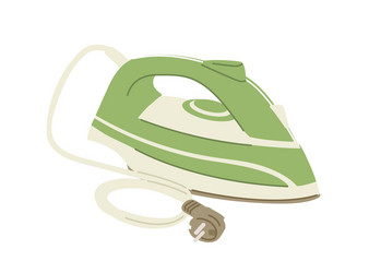 Steam iron press with cord and plug isolated Vector Image