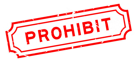 Grunge red prohibit word square rubber seal stamp Vector Image