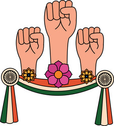 Hand with indian flag independence day Royalty Free Vector