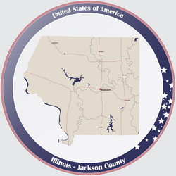 Map of jackson county in illinois Royalty Free Vector Image