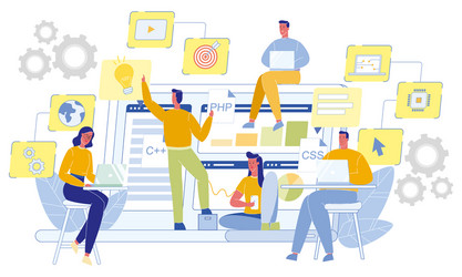 Developing programming and coding technologies Vector Image