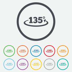 Angle 135 degrees sign icon geometry math symbol Vector Image