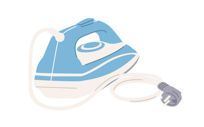 Steam iron press with cord and plug isolated Vector Image