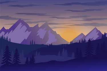 Mountain landscape in flat style design element Vector Image