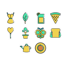 Spring season icon set Royalty Free Vector Image