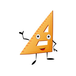 Cute ruler character cartoon Royalty Free Vector Image