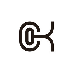 Letter ck stripes linear geometric logo Royalty Free Vector