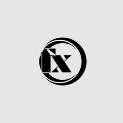 Initial fx logo circle line creative esport team Vector Image