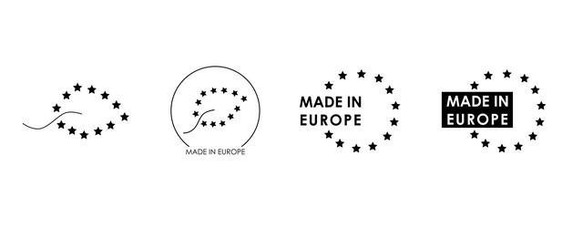 Made in europe logo pack stock graphic Royalty Free Vector