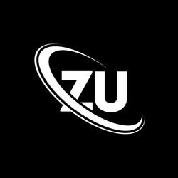 Uz logo u z design white letter uzu Royalty Free Vector