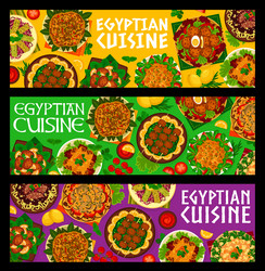 Egyptian cuisine meals and dishes menu Royalty Free Vector