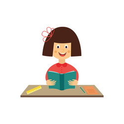 Studying at classroom Royalty Free Vector Image