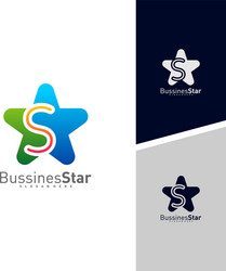 Initial s with star logo design template Vector Image