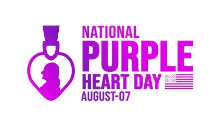 National purple heart day background template Vector Image