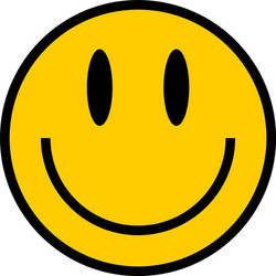 Yellow smiley icon smiling face Royalty Free Vector Image