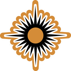 Sun worship supreme deity mystic symbol Royalty Free Vector