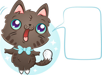 Cute cat print design meow lettering text Vector Image