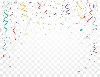 Colorful confetti on transparent background Vector Image