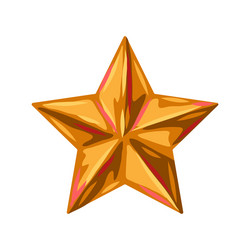 Realistic gold star on white Royalty Free Vector Image