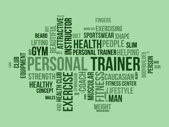 Personal trainer world cloud background sports Vector Image