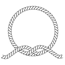 Round rope frame circle ropes rounded border Vector Image