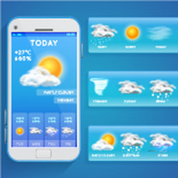 Weather app on tv screen television forecast Vector Image