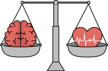 Balance heart and brain Royalty Free Vector Image