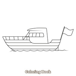 Narrow boat coloring page for kids Royalty Free Vector Image