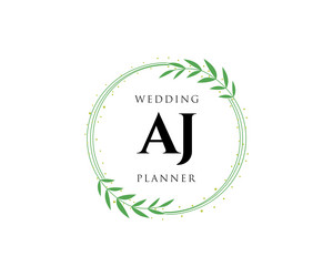 Aj initials letter wedding monogram logos Vector Image