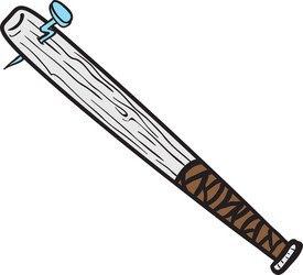 Baseball bat and ball hand drawing Royalty Free Vector Image