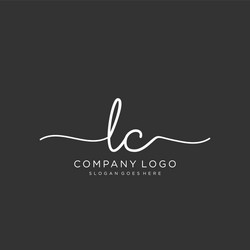 Initial lc signature logo template hand drawn Vector Image