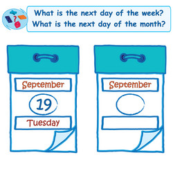 Logical task what is the next day of week Vector Image