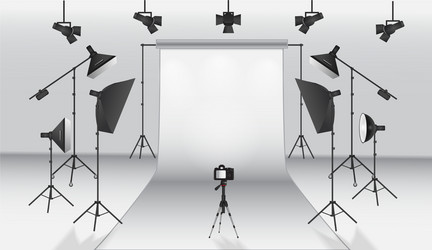 Realistic photo studio white blank background Vector Image