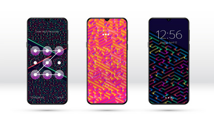 Smartphone lock screen background with abstract Vector Image