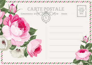 Vintage postcard template Royalty Free Vector Image