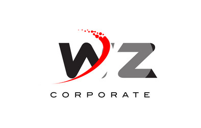 Creative golden letters wz w z logo with leading Vector Image