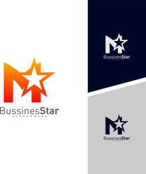 Star swoosh letter m Royalty Free Vector Image