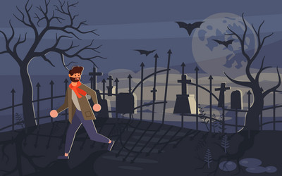 Girl screaming in horror and running away Vector Image