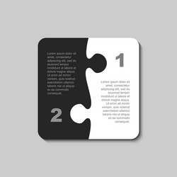 Two piece puzzle 2 step puzzle jigsaw pieces Vector Image