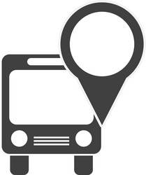 Stop bus location pin Royalty Free Vector Image