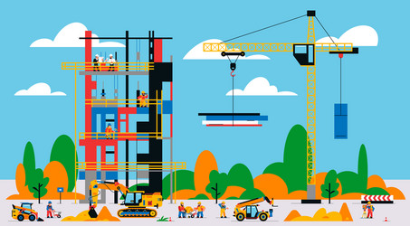 Construction process Royalty Free Vector Image