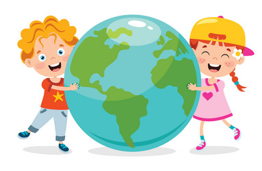 Earth day with funny character Royalty Free Vector Image