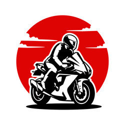 Super bike racing logo Royalty Free Vector Image