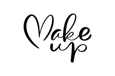 Calligraphy lettering text make up artist logo Vector Image