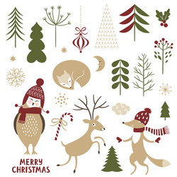 Christmas stickers design elements Royalty Free Vector Image