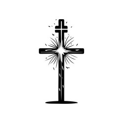 Church icon hand draw black colour easter sunday Vector Image