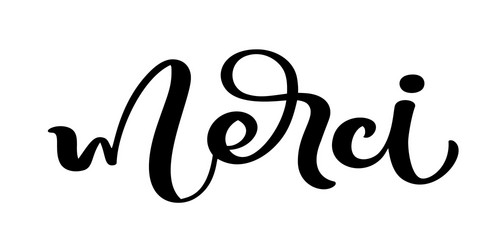 Hand drawn lettering merci elegant modern Vector Image