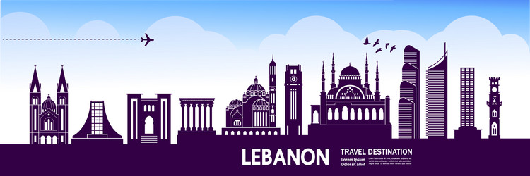Lebanon travel destination Royalty Free Vector Image
