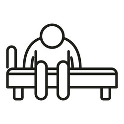 Sleep problem icon outline bed awake Royalty Free Vector